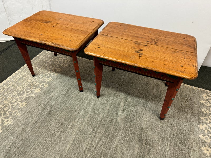David Marsh Hand Painted Side Tables, a Pair | Design Plus Gallery