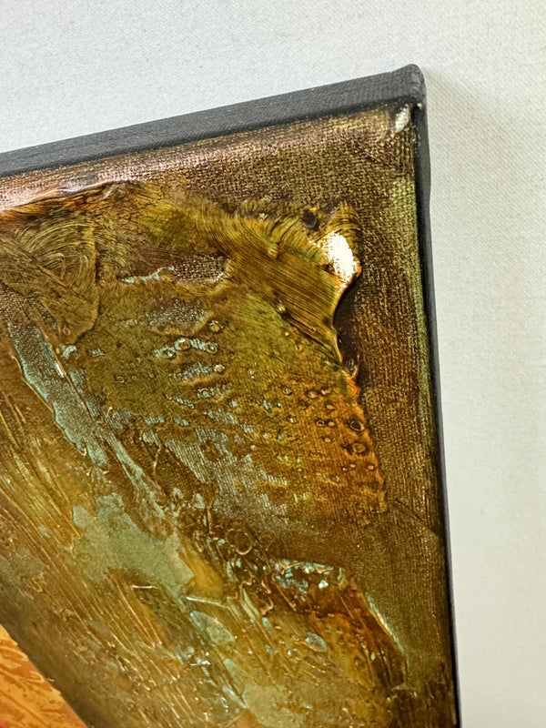 Contemporary Green Red Abstract Block Print - Design Plus Gallery