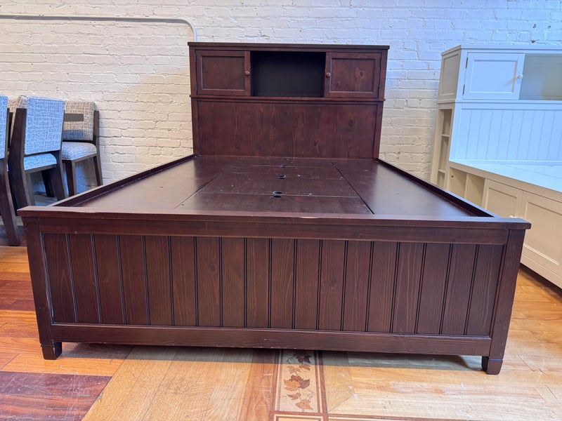 Full Size Pottery Barn Espresso Beadboard Storage Platform Bedframe. Original Price 2 000 Design Plus Gallery