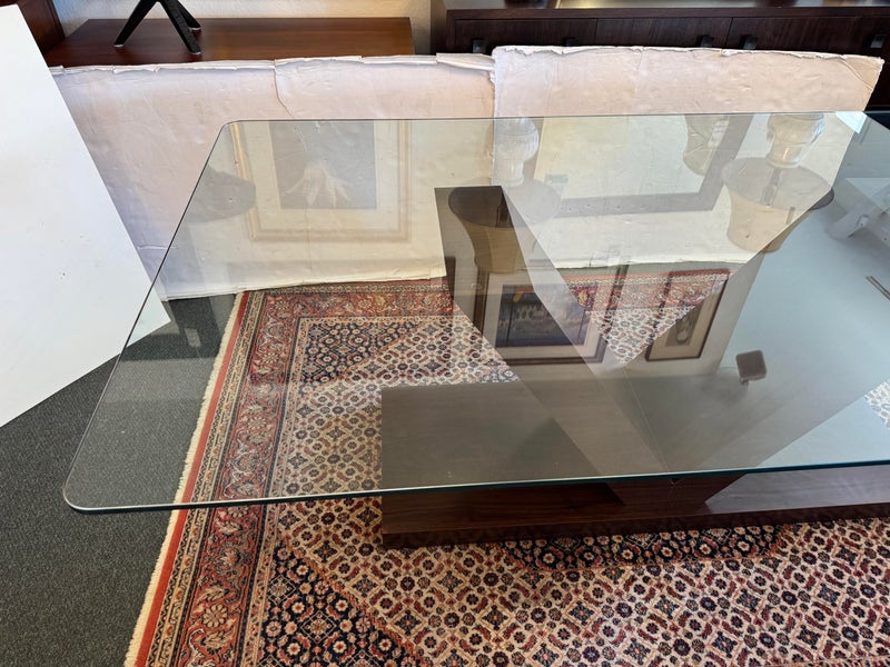 Custom Design V-Shape Base Wood + Glass Dining Table. Original Price ...