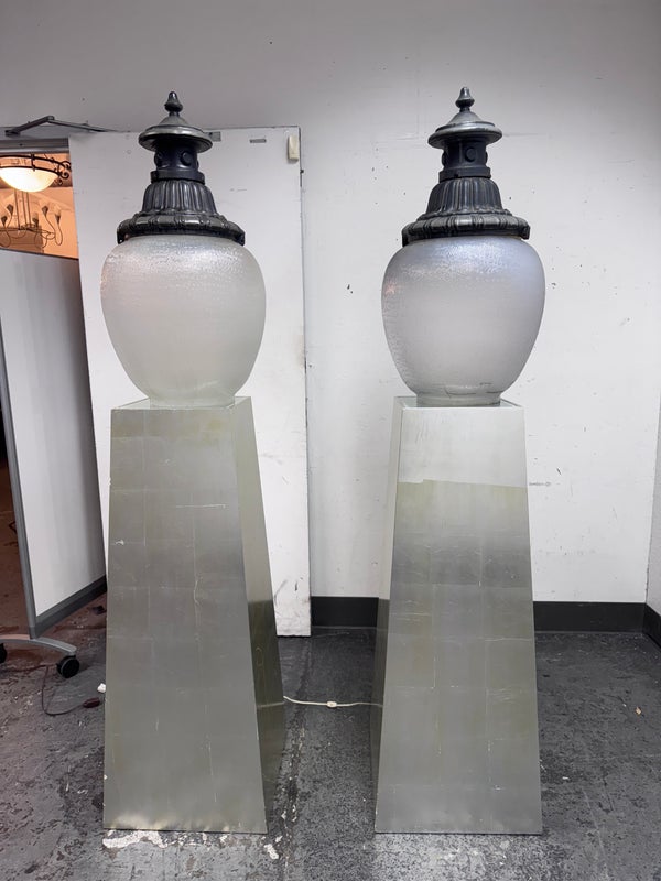 Antique French Custom Silver Gilt Lamp Post Lanterns + Lighted Displays ...