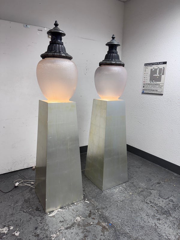 Antique French Custom Silver Gilt Lamp Post Lanterns + Lighted Displays ...
