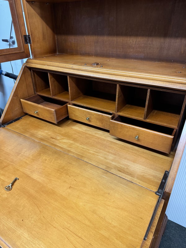 Monitor Furniture Maple Wood Secretary Desk - Design Plus Gallery