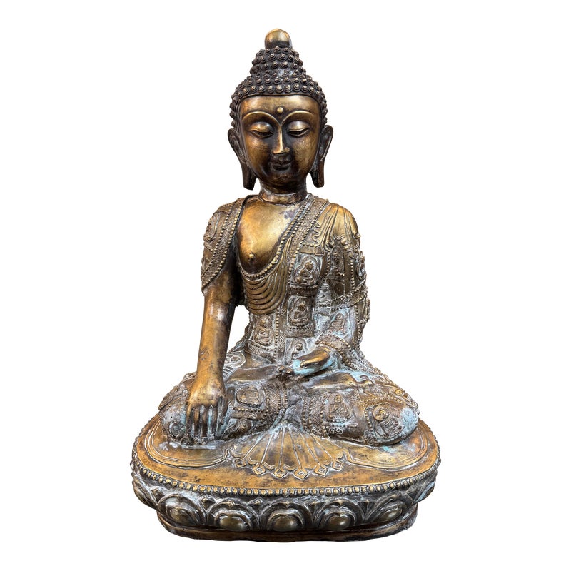 Vintage Brass Buddha Akshobhya - Design Plus Gallery