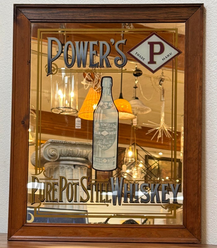 Power's Whisky Bar Mirror, Framed - Design Plus Gallery