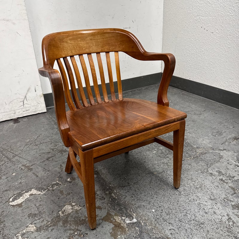 Vintage Walnut Banker Chair Design Plus Gallery