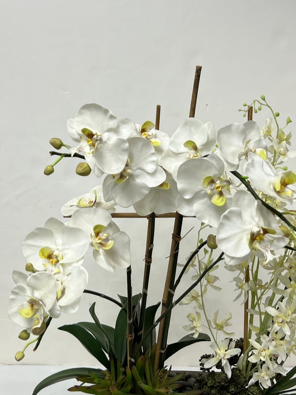 Gumps Artificial Silk Orchid + Dendrobium Flower Arrangement - Design ...