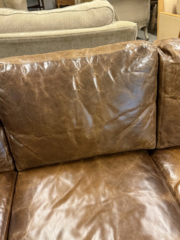 Restoration Hardware Maxwell Berkshire Leather Cocoa Luxe Sofa ...