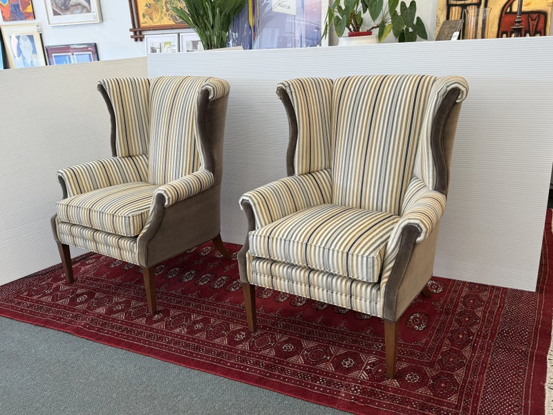 Ethan Allen Custom Clara Wingback Chairs, a Pair. Original Price ...