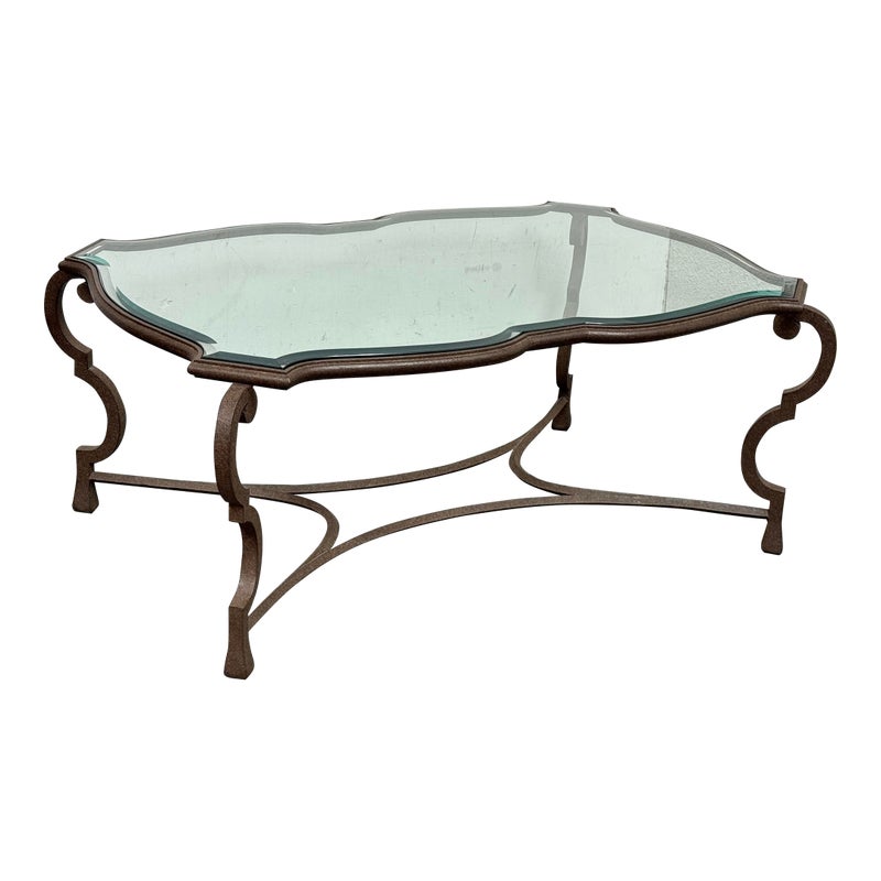 Gregorius Pineo French Inspired Bronzed Iron With Glass Coffee Table ...