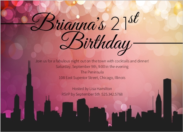 City Party Invitation Templates