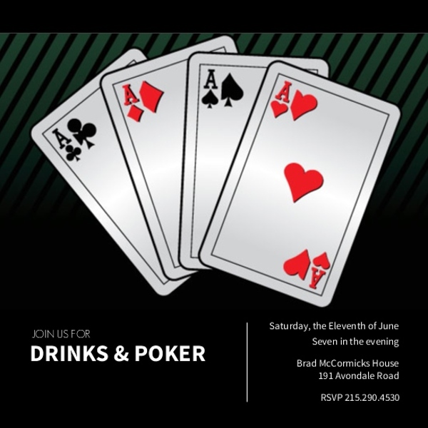 Playing Cards Poker Night Invitation | Poker Invitations