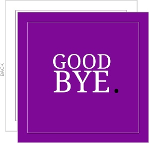 Purple Goodbye Going Away Card