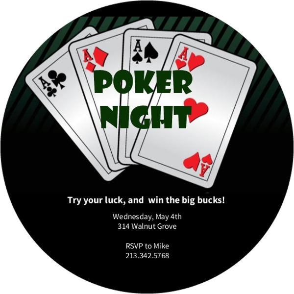 4 Aces Poker Night Invitation | Poker Party Invitations