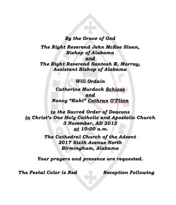 Deacon Ordination Invitation Letter