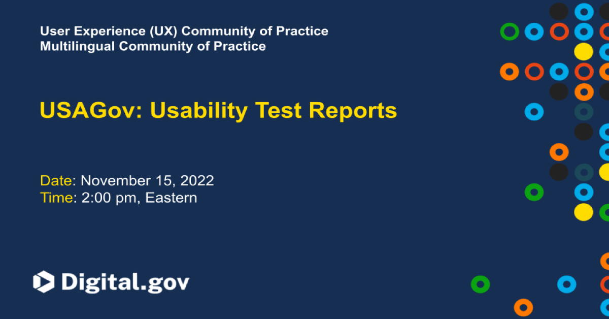 USAGov: Usability Test Reports – Digital.gov
