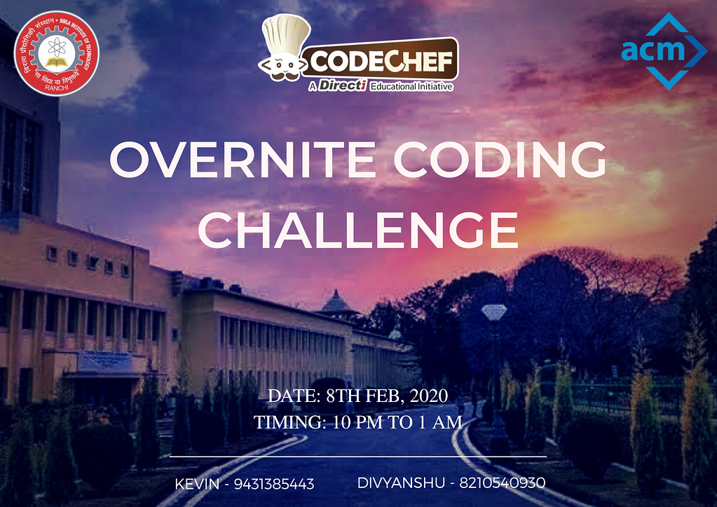 Invitation to Overnite Coding - general - CodeChef Discuss