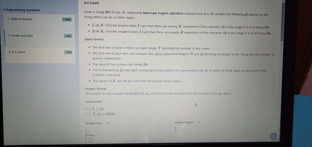 Sharechat Hackerearth Test Help Help Codechef Discuss
