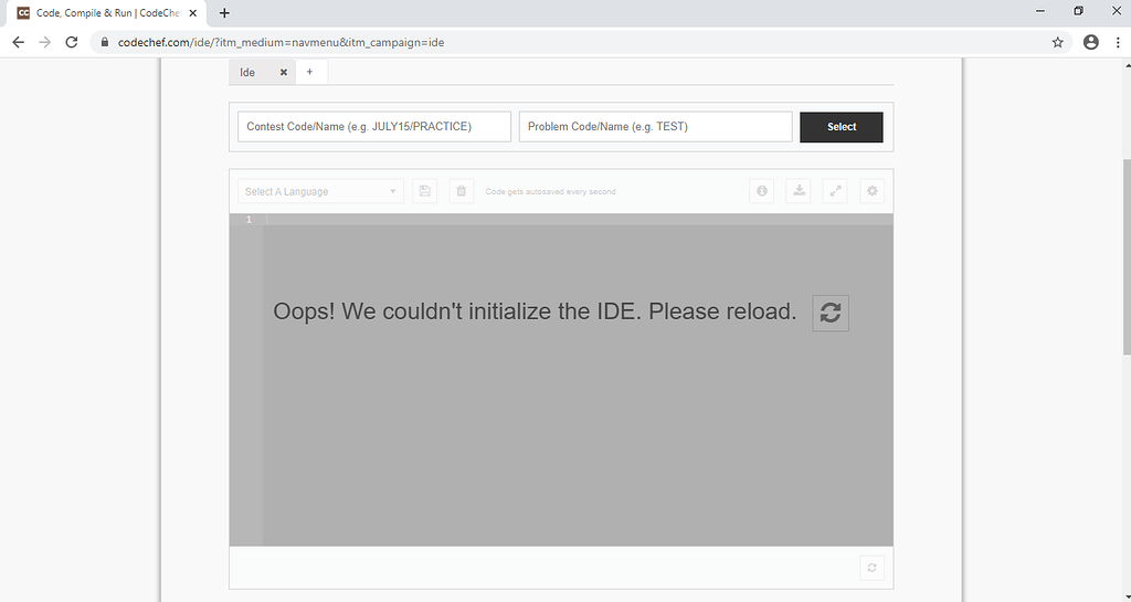 Codechef ide is not working - help - CodeChef Discuss