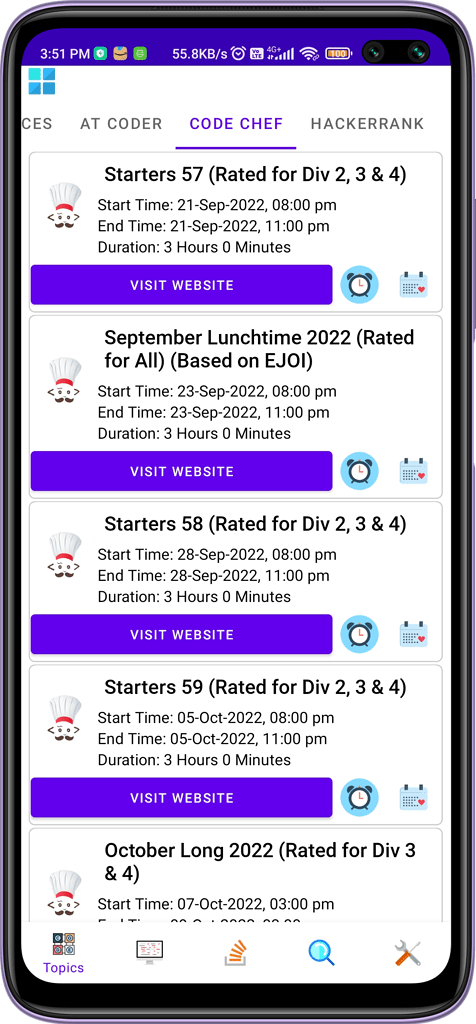 Automated Contest Reminder App for Codechef & others - general ...