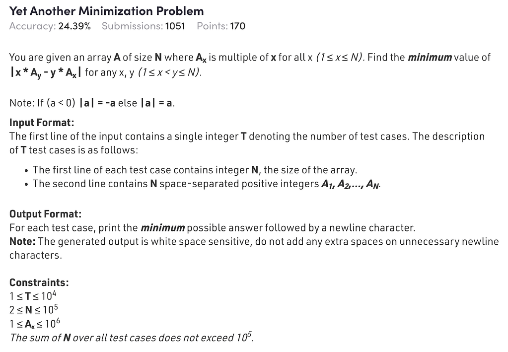Yet Another minimization problem, codeindiacode gfg finals - help ...