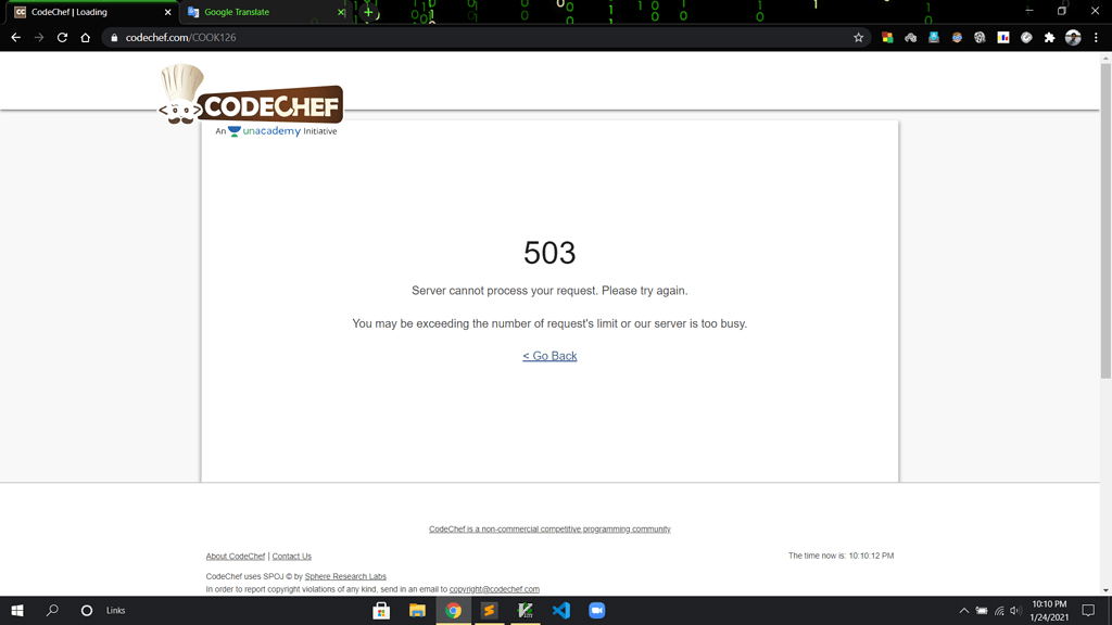 503 Server cannot process your request. Please try again - general - CodeChef Discuss