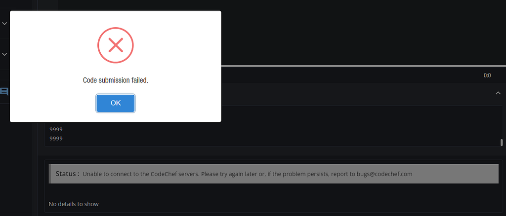 Code submission failed - general - CodeChef Discuss Code submission failed - general - CodeChef Discuss