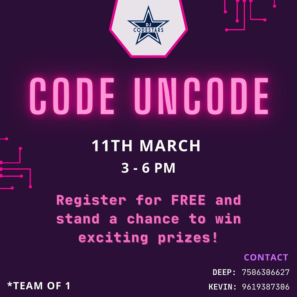 Invitation to Code Uncode 4.0 - general - CodeChef Discuss