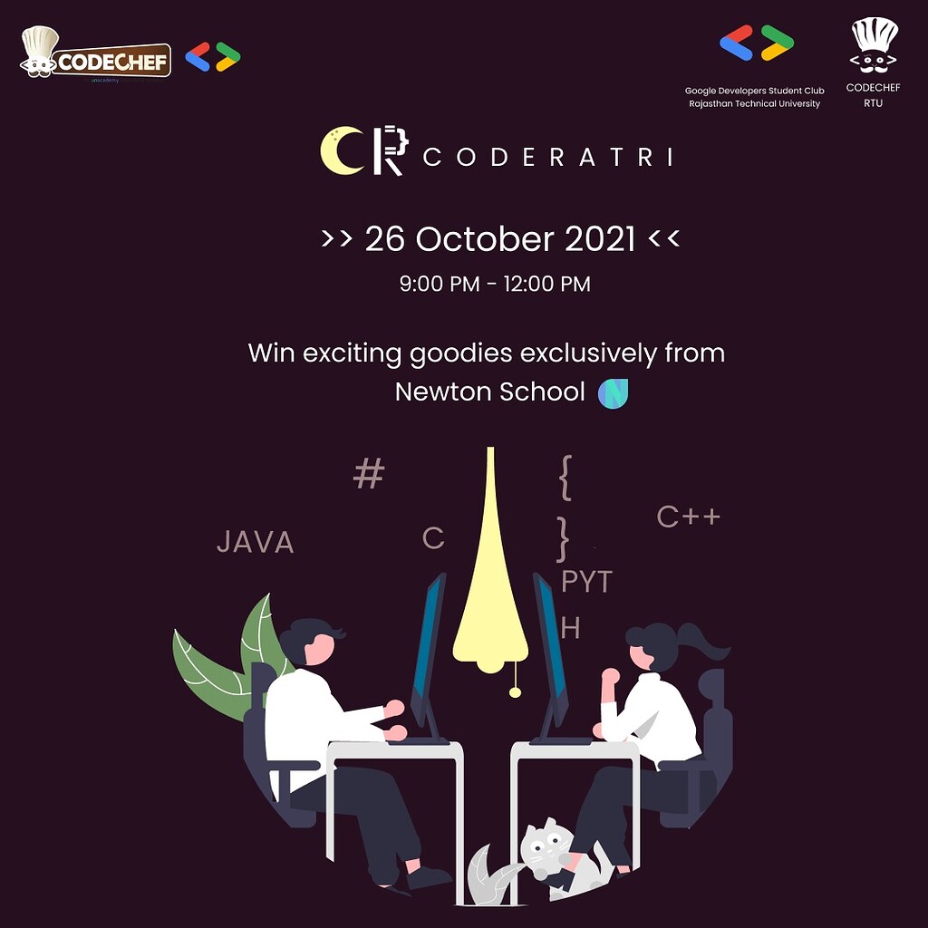 Invitation to Coderatri — October 26, Tuesday - announcement - CodeChef Discuss