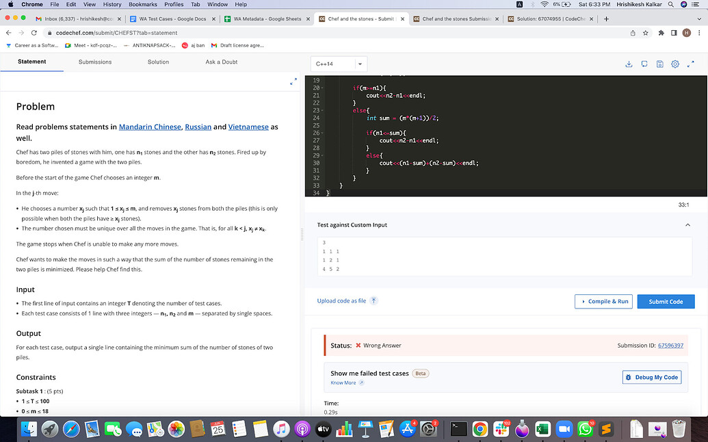 New Feature - WA Test cases - announcement - CodeChef Discuss