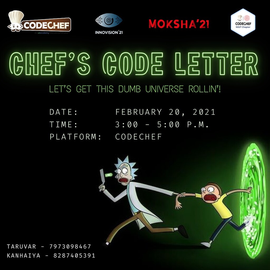 Chef's Code Letter 2021 - general - CodeChef Discuss