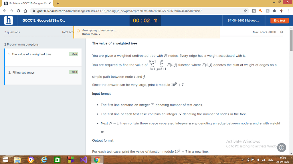 Google Online challenge -Internship 2021( Today's round questions ...