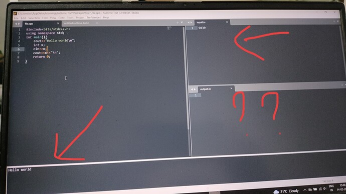 My Sublime text is not showing any output, just showing finished time - help - CodeChef Discuss