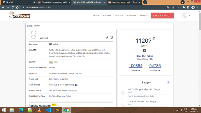 Change "about me" in profile - bug reports - CodeChef Discuss