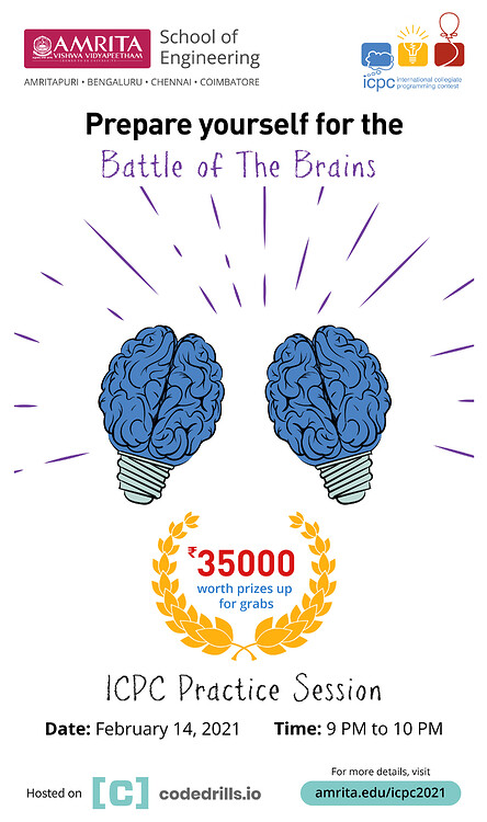 ICPC Amritapuri Practice Session #3 | Prizes of INR 35000 ...