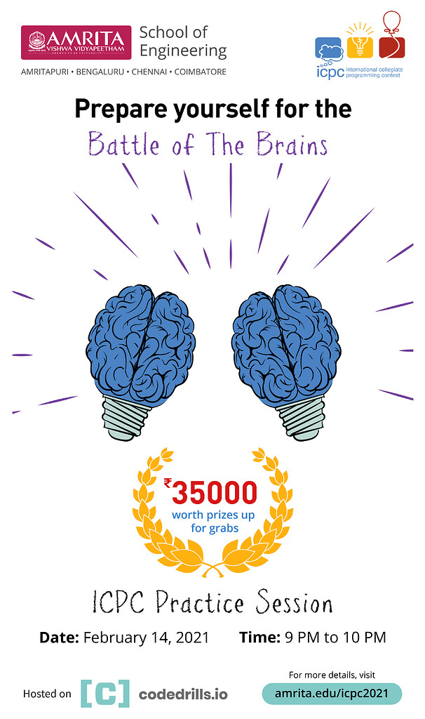ICPC Amritapuri Practice Session #3 | Prizes of INR 35000 ...