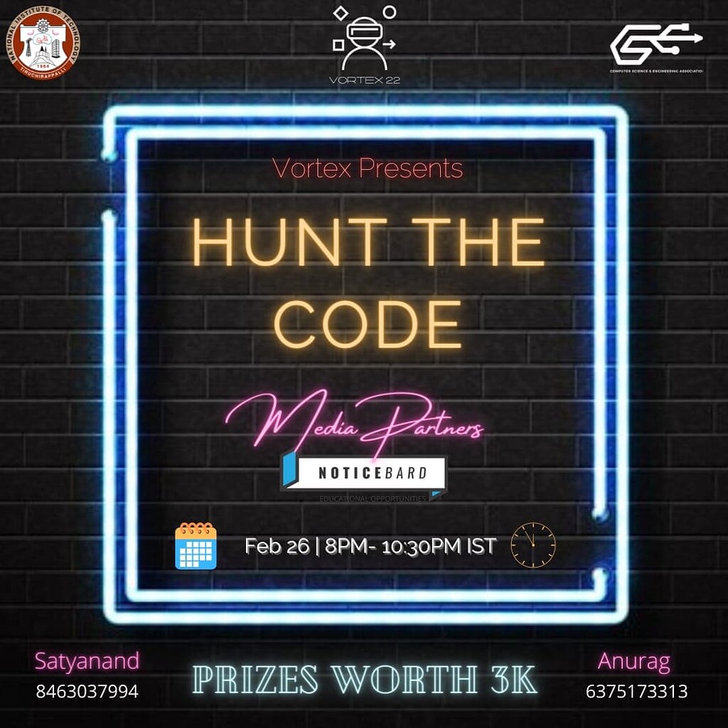 Invitation to Hunt The Code - announcement - CodeChef Discuss