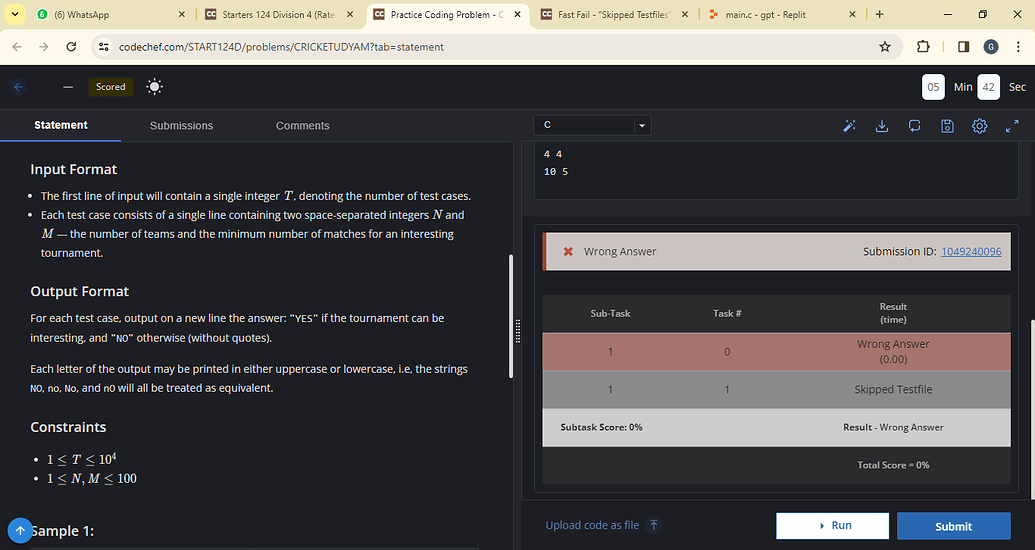 Fast Fail - "Skipped Testfiles" - announcement - CodeChef Discuss