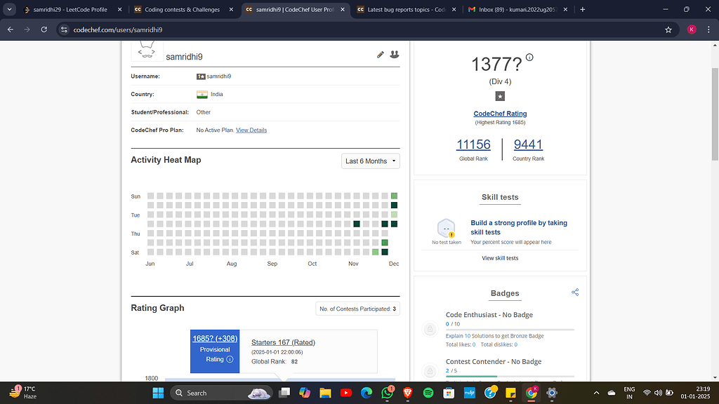 My rating graph and the rating on the top of page show differences - bug reports - CodeChef Discuss