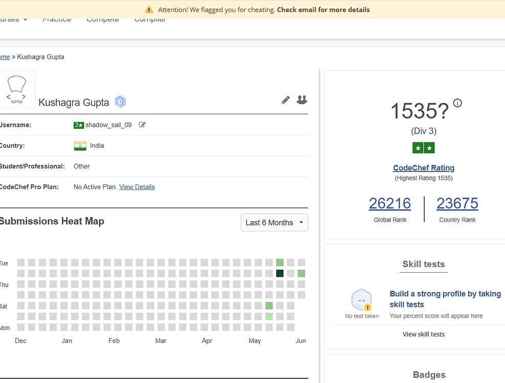 Clarification Request for Cheating Flag on My CodeChef Account - bug ...