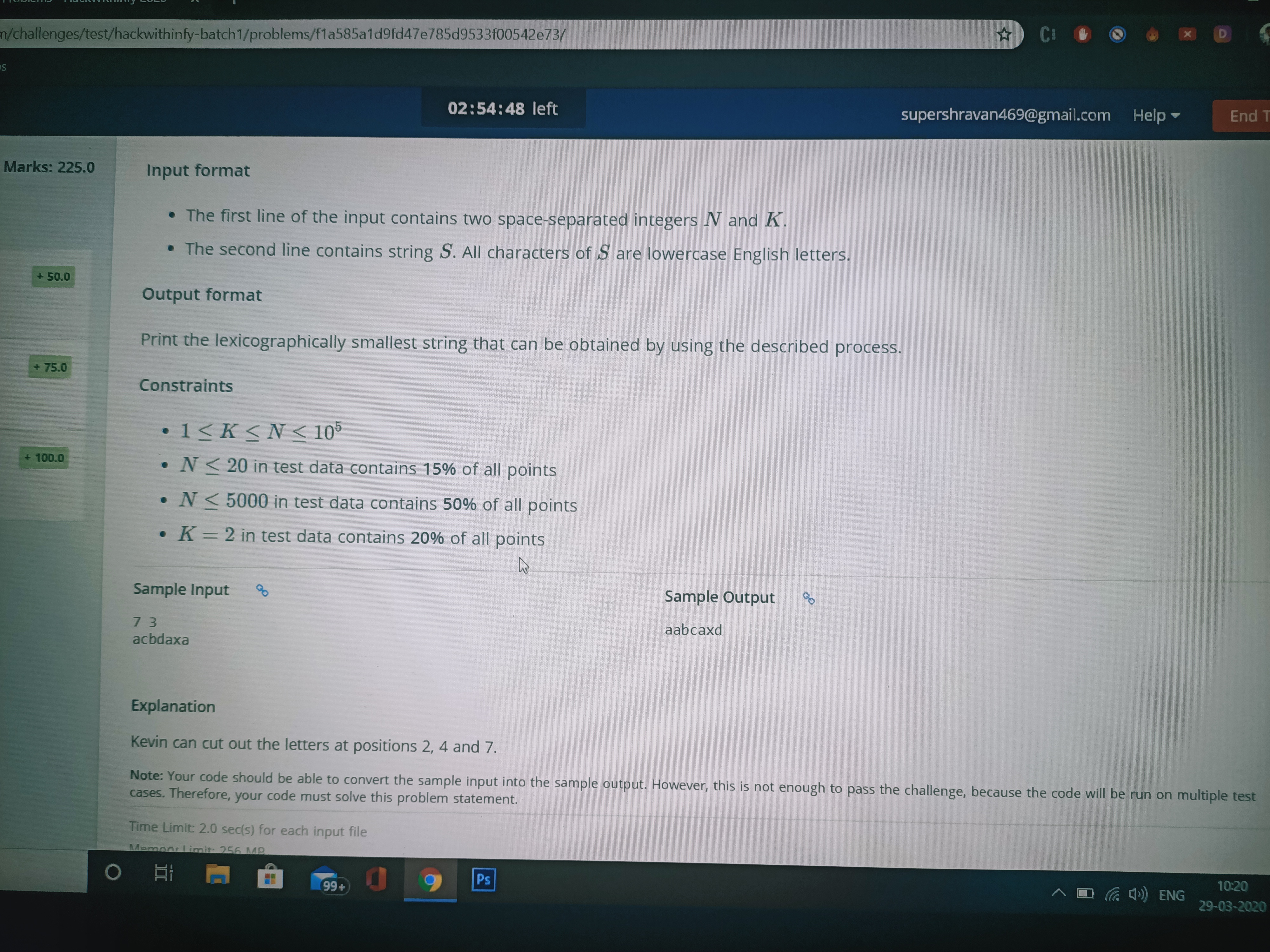 Hack With Infy String Problem Help Codechef Discuss