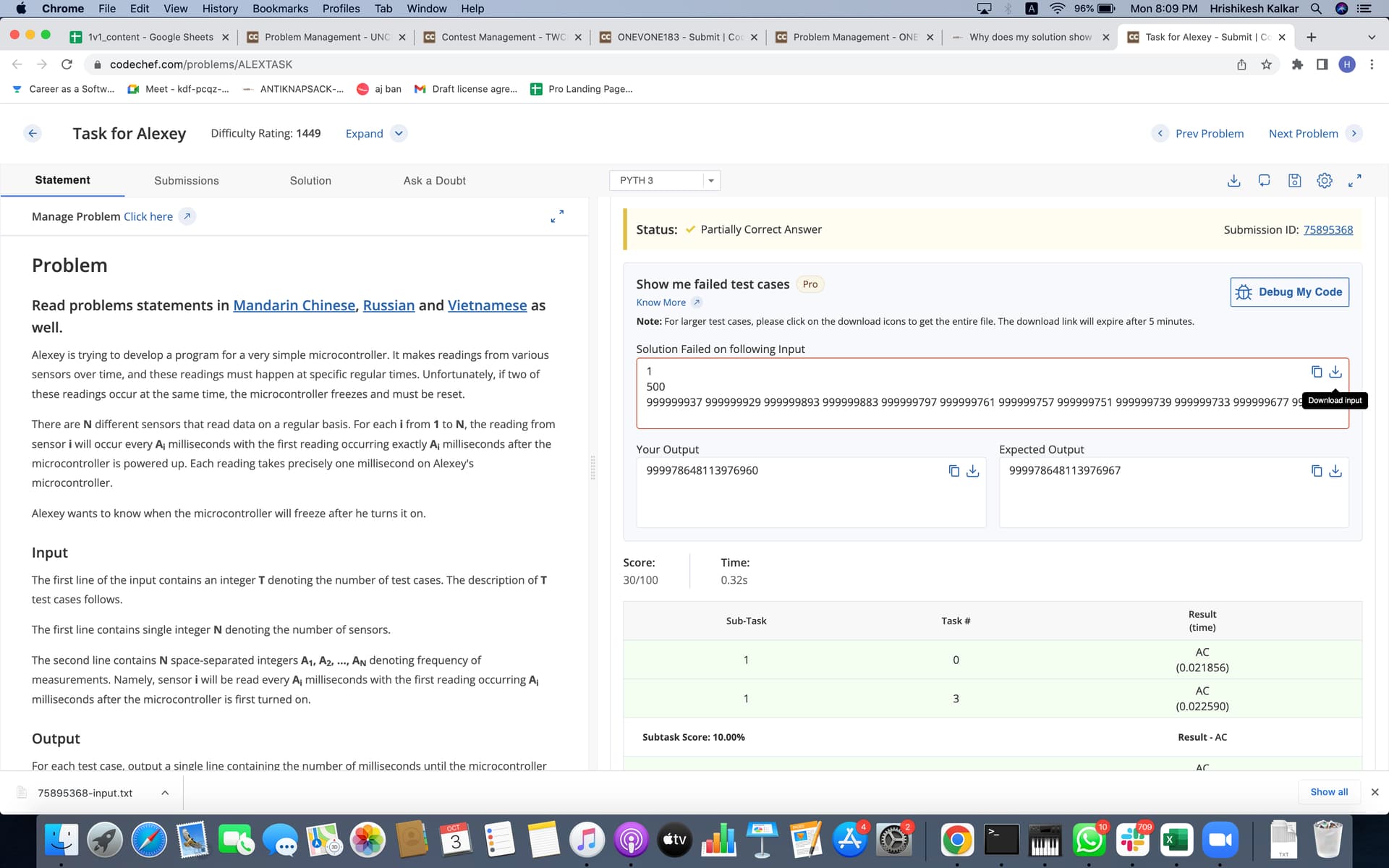 Why does my solution show WA for the last test case? - help - CodeChef ...
