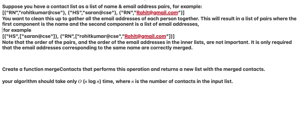 Merge same contacts (Python) - general - CodeChef Discuss Merge same contacts (Python) - general - CodeChef Discuss