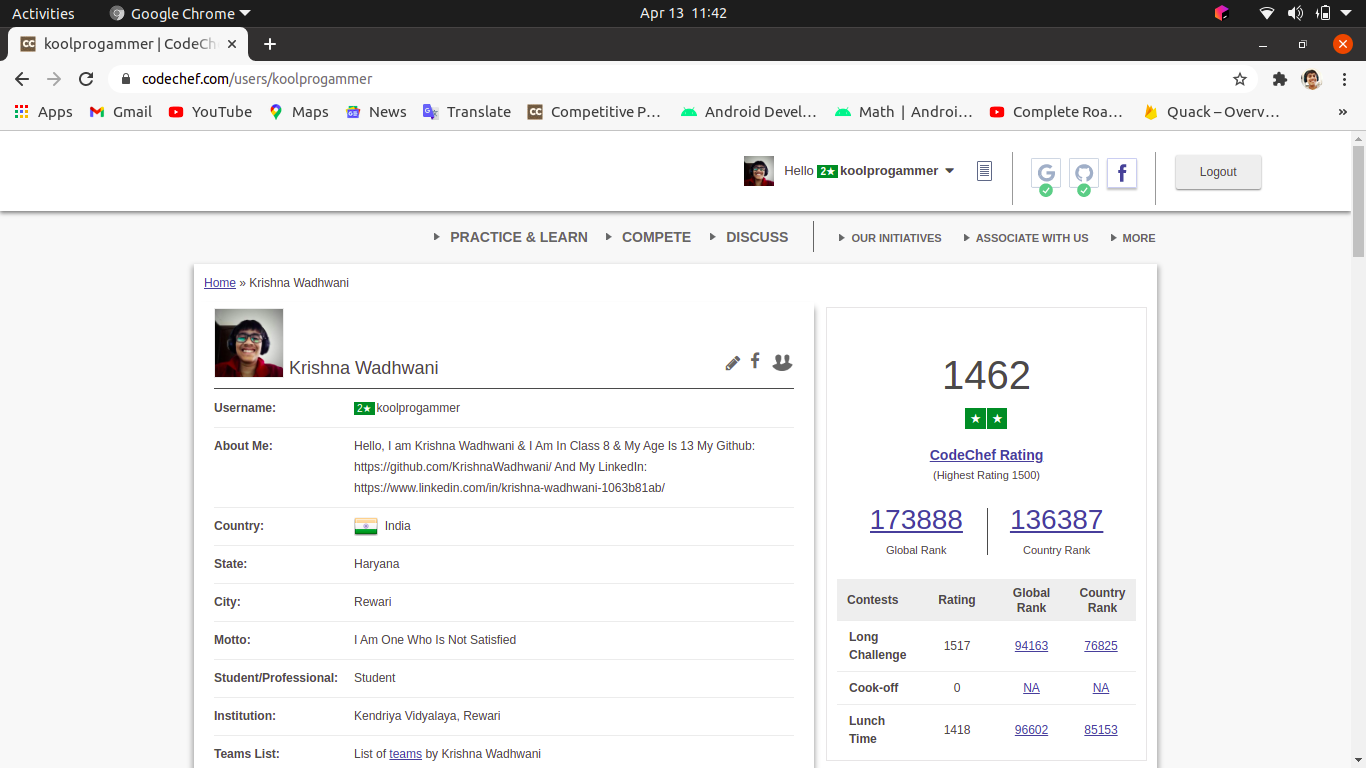 Codechef Logo Missing From Profile Section - general - CodeChef Discuss Codechef Logo Missing From Profile Section - general - CodeChef Discuss
