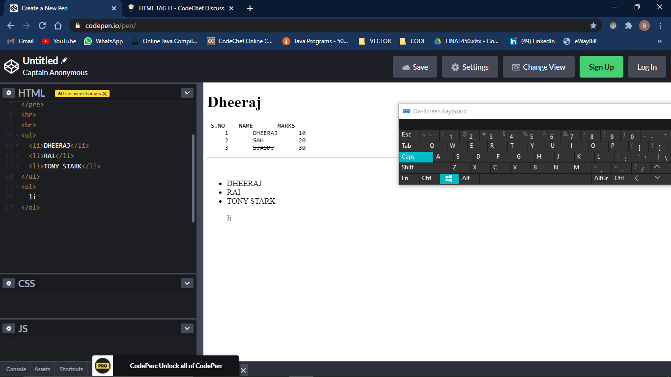 HTML TAG LI - CodeChef Discuss