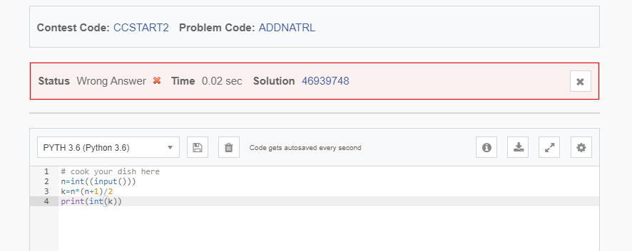 https://www.codechef.com/CCSTART2/problems/ADDNATRL/ - help - CodeChef Discuss