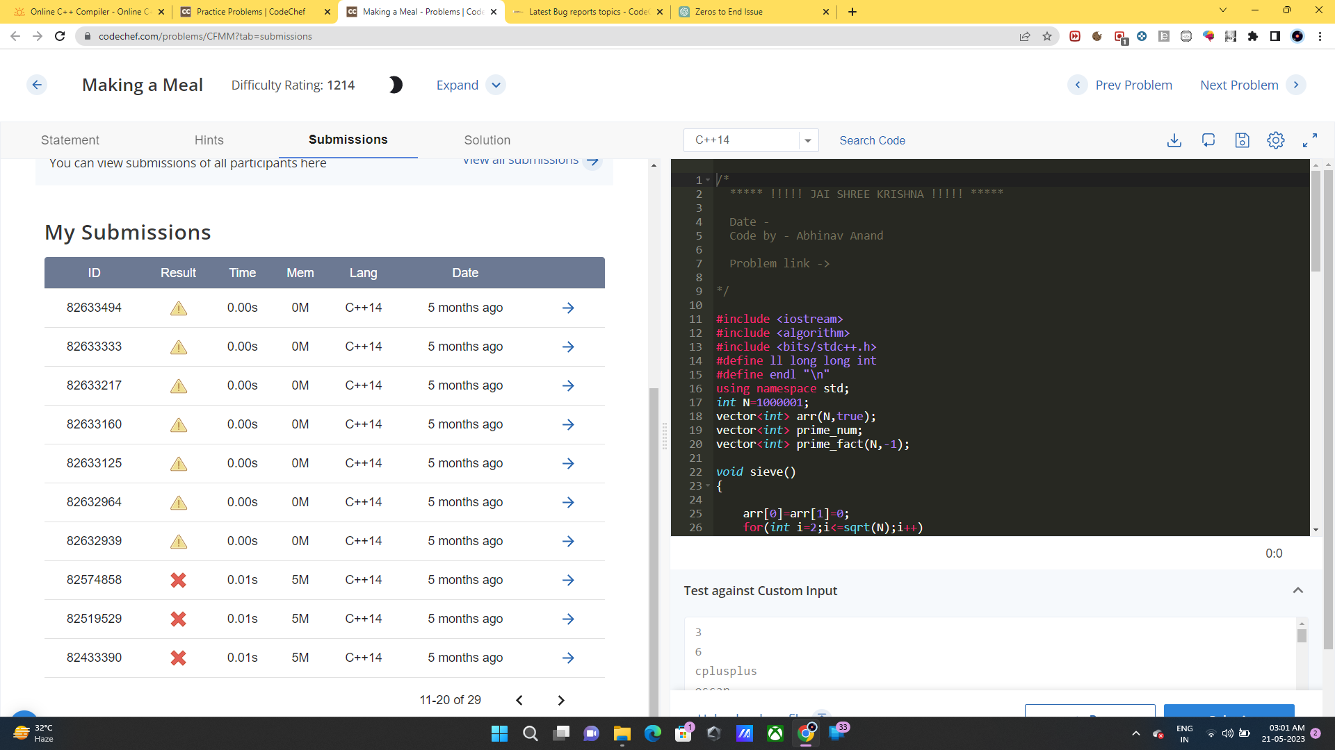 Regarding Practice Section Bug Reports Codechef Discuss