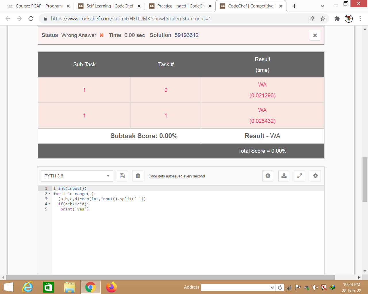 whats wrong with my code?? - help - CodeChef Discuss