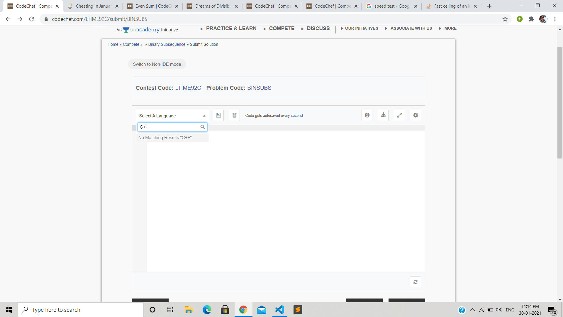 Not Able to select the language of submission - help - CodeChef Discuss