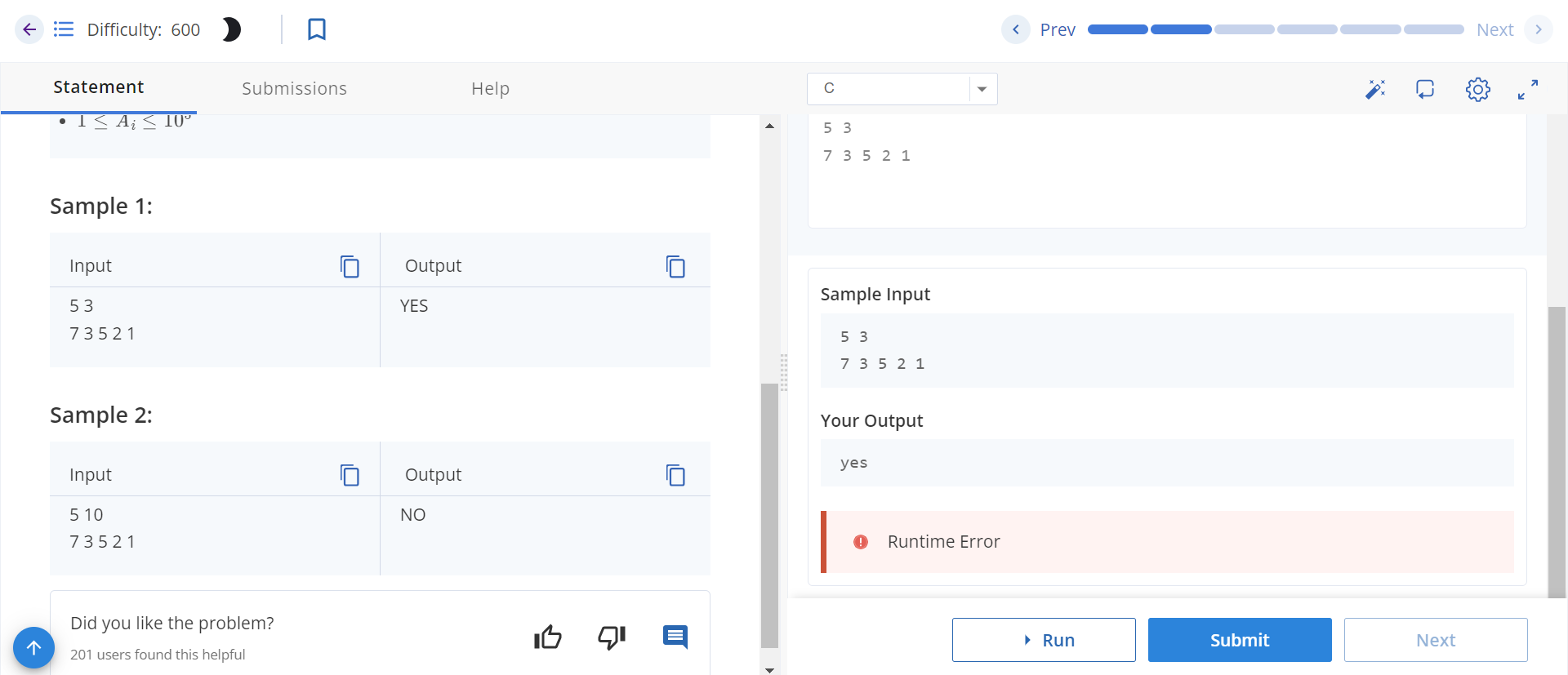 Help me in solving SEARCHINARR problem - help - CodeChef Discuss